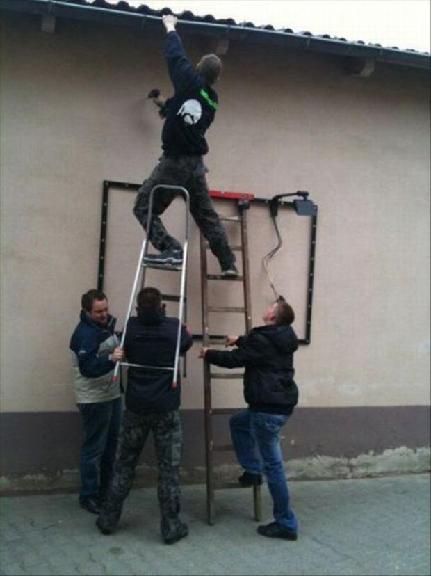 Idiots on Ladders: Don't Try This at Home Kids!